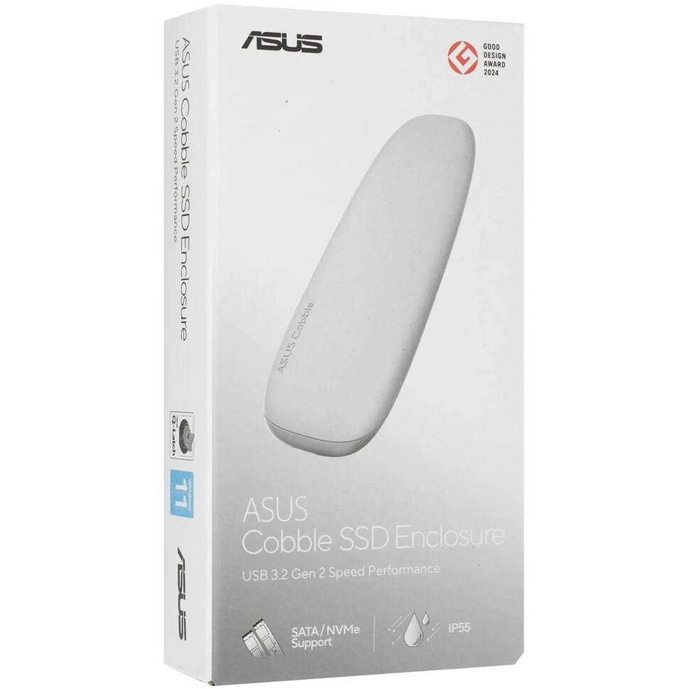 M.2, SATA Внешний бокс ASUS Cobble Gray, USB 3.2 Gen 2 Type-C, серый