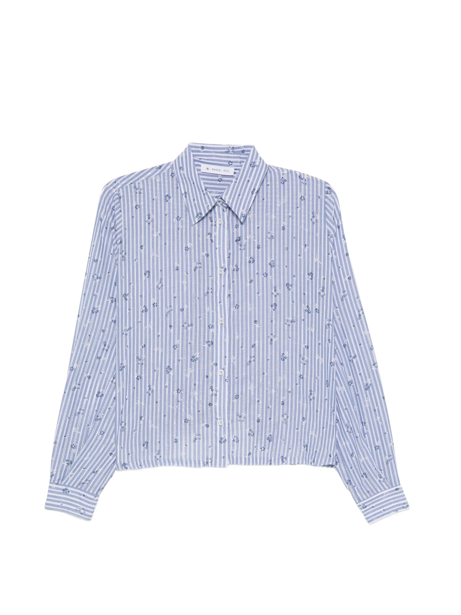 Рубашка Floral-print striped shirt