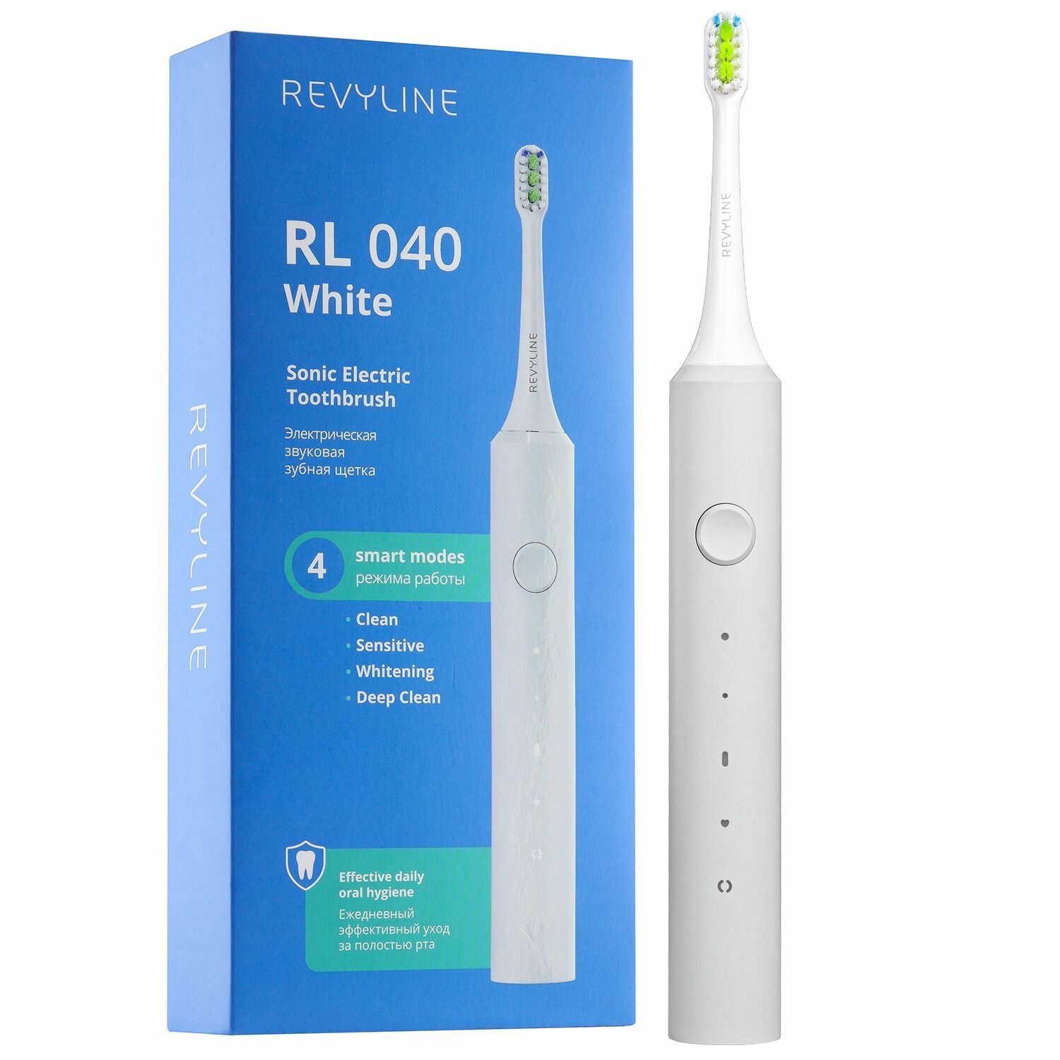 Электрическая зубная щетка Revyline RL 040, звуковая, белая, взрослая, с мягкой щетиной, для чувствительных зубов, для виниров, для женщин, для мужчин