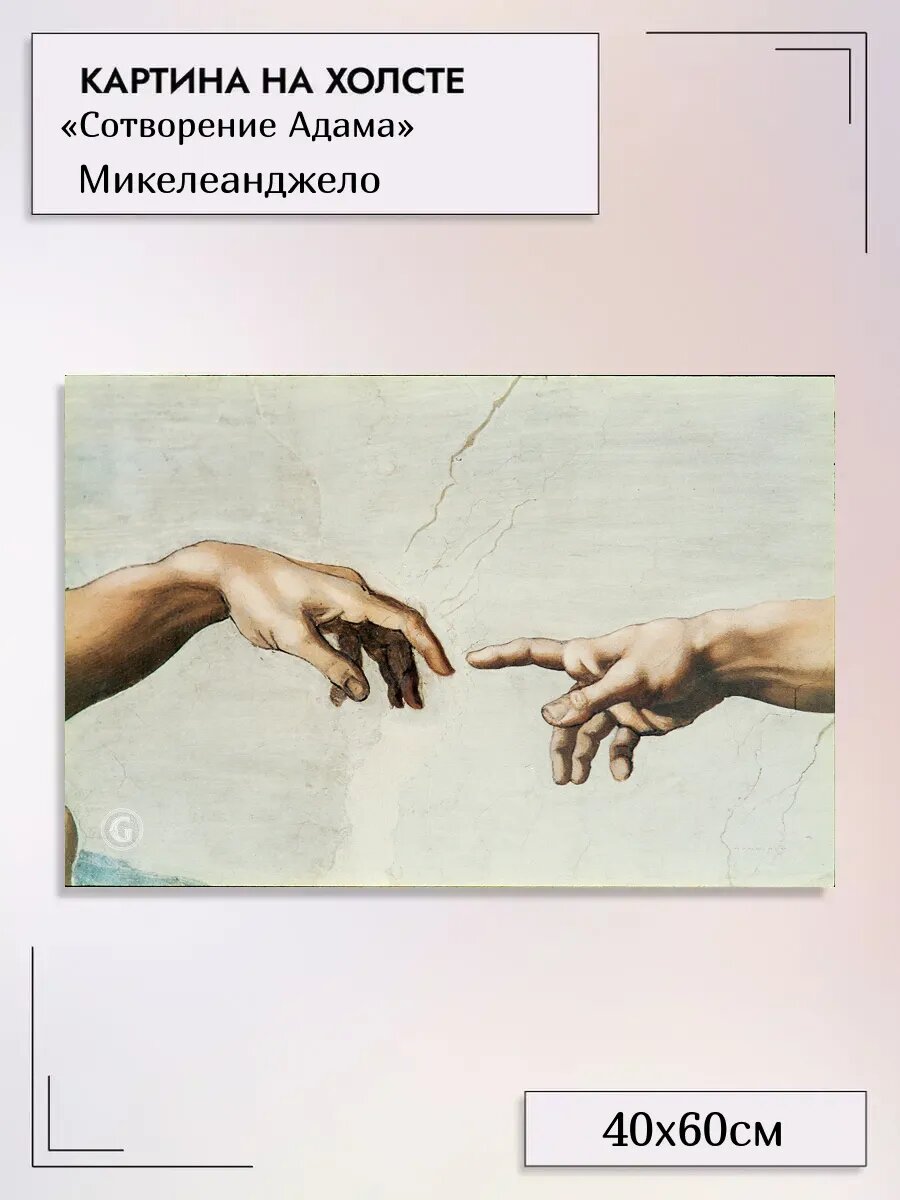 Интерьерная картина Микелеанджело Сотворение Адама