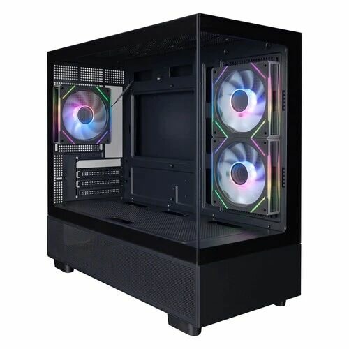 Компьютерный корпус 1STPLAYER MIKU Mi5 ARGB (Mi5-BK-2FC7R-1FC7) черный - Mini Tower, Micro-ATX, USB 3.2 Gen 1 Type-A, USB 2.0 Type-A