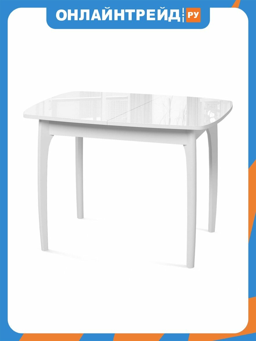 Стол Dikline M15 белый/стекло белое optiwhite