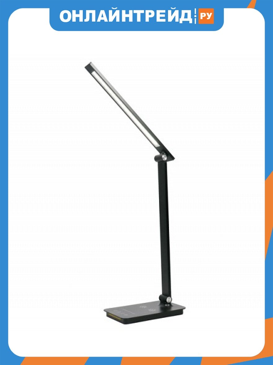 Светильник настольный Ultraflash UF-834 C02 черный Led 8Вт, 5 ССТ, диммируемый, ночник, таймер, зарядка