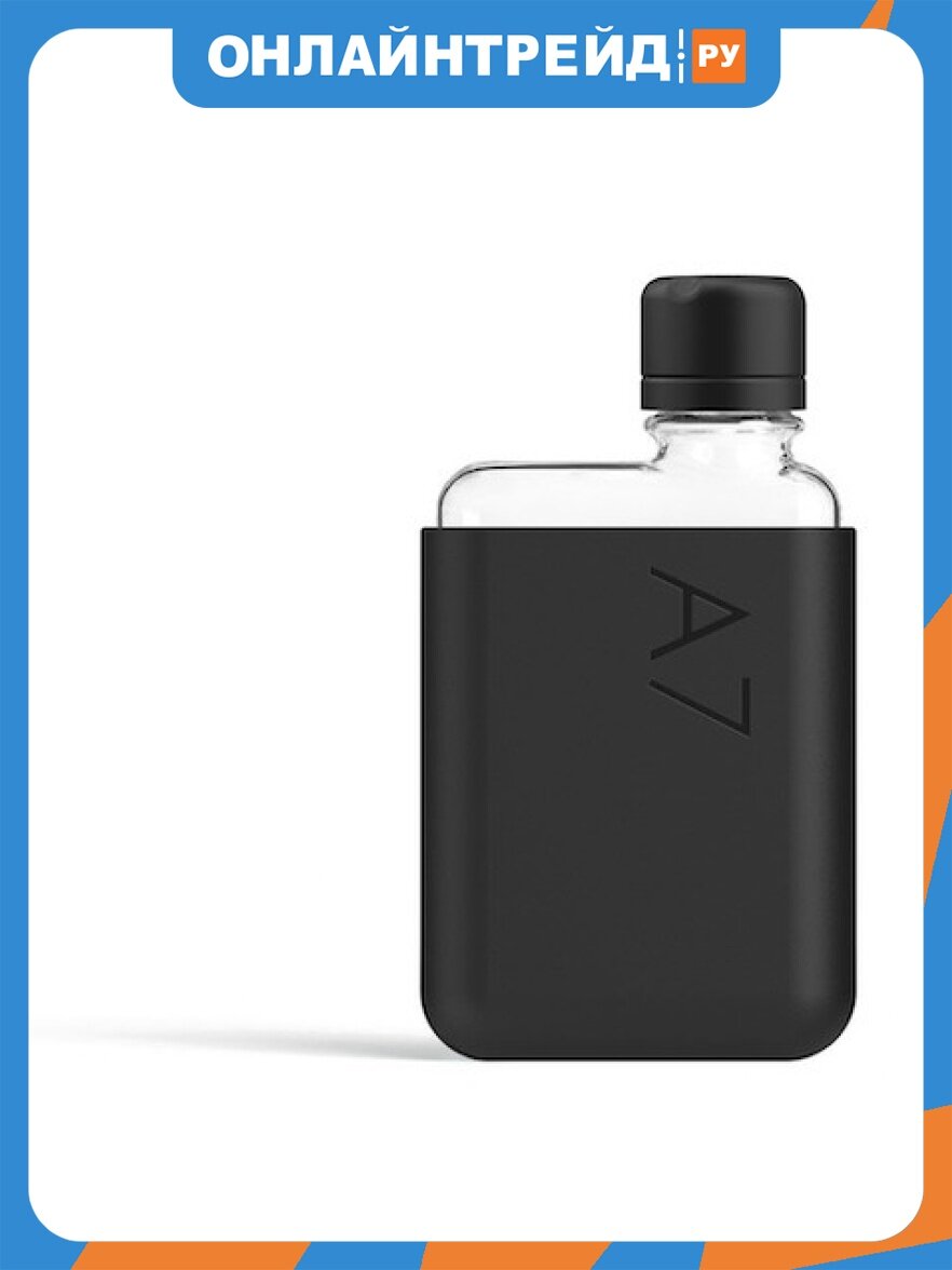 Бутылка для воды Memobottle A7, с силиконовым чехлом, черный