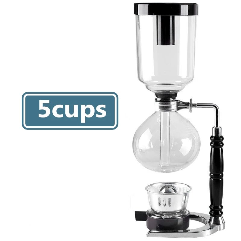 Сифон для кофе 3 чашки стеклянный Зеленый, 5cups