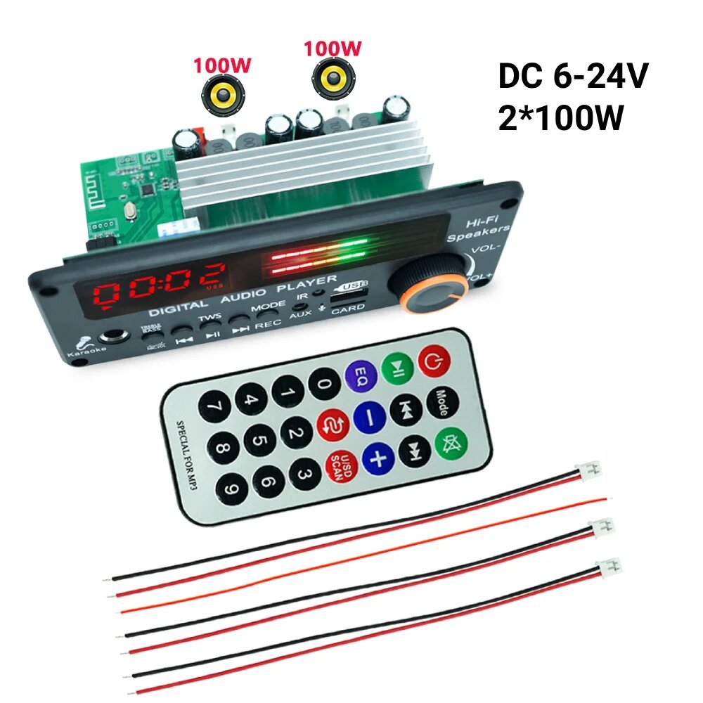 Усилитель KEBIDUMEI 200W Bluetooth 5.3 2x100W S