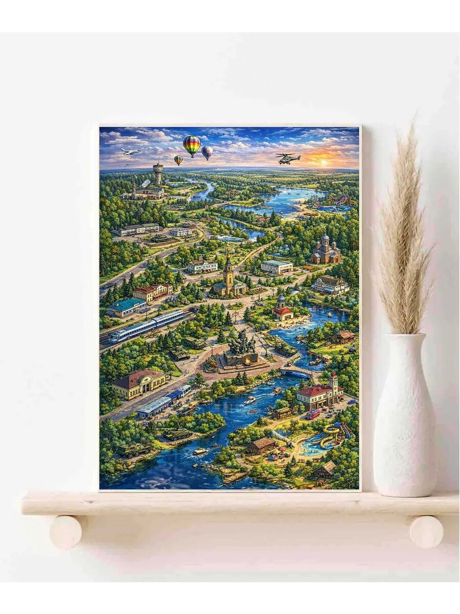 Марьина Горка, Беларусь, Fantasy Map, Карта, Плакат 30x42см