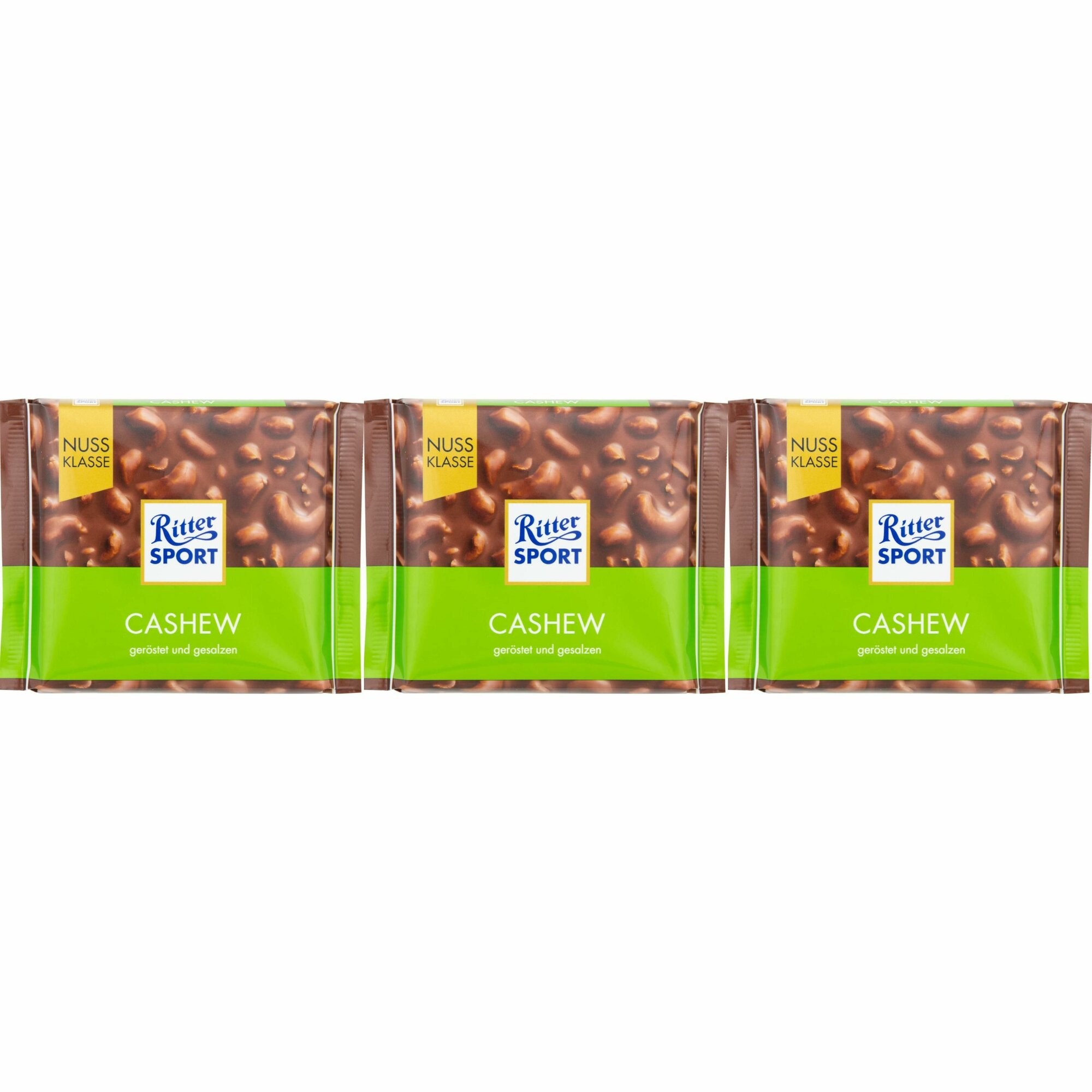 Ritter Sport Шоколад Молочный с соленым Кешью, 100 г, 3 шт