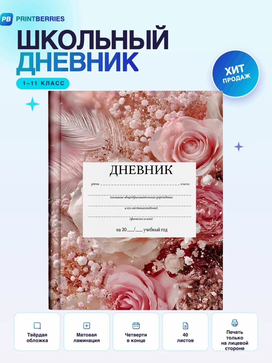 Школьный дневник розы флораль нежные эстетика коллаж арт 5
