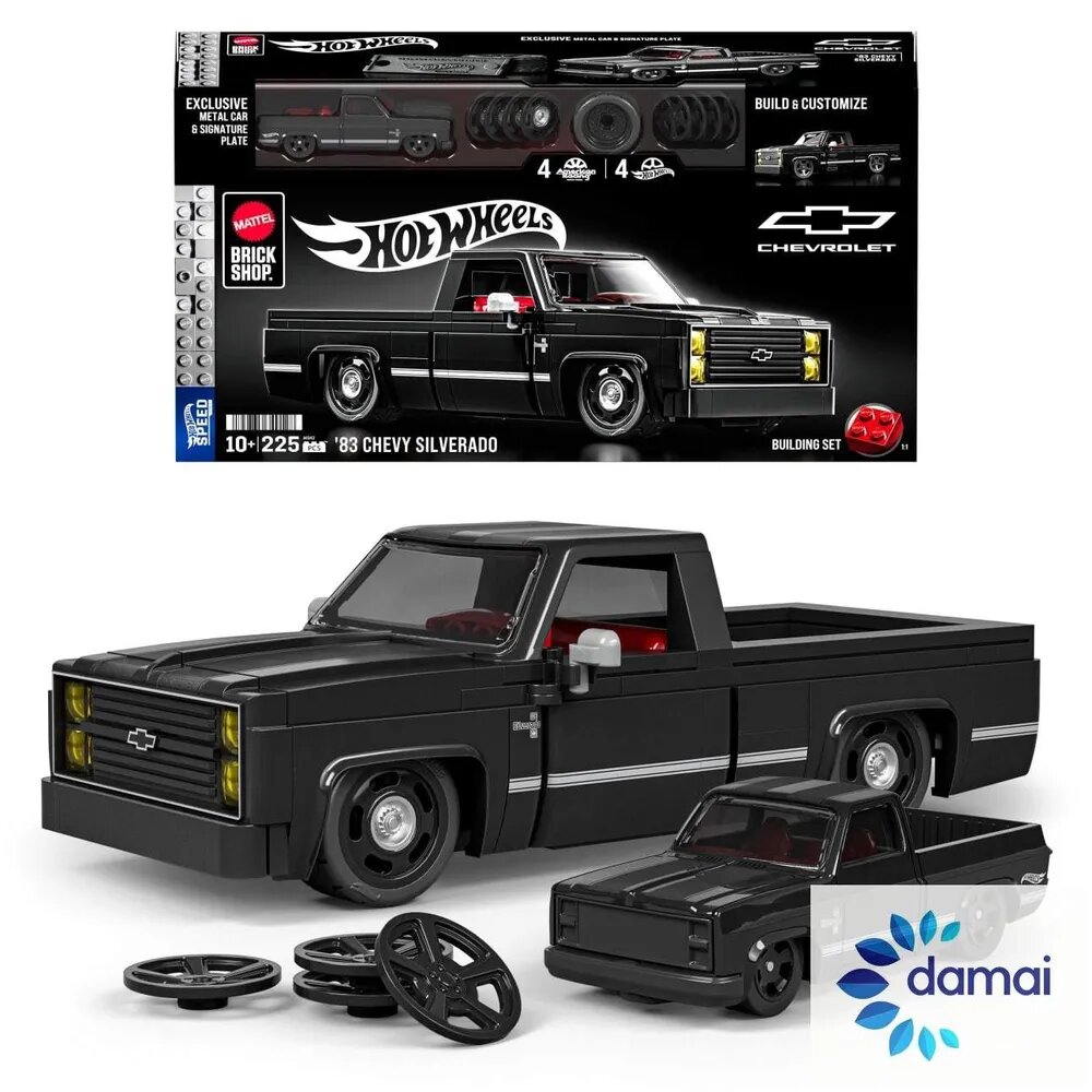 Набор строительных игрушек Mattel Brick Shop 83 Chevy Silverado (225 деталей), для коллекционеров