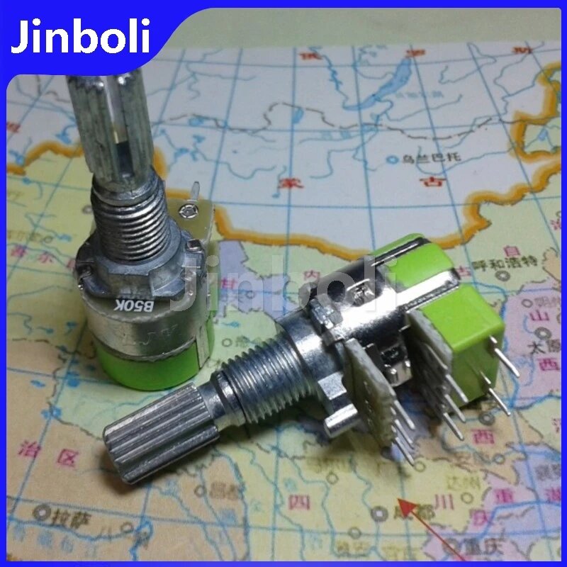 2 шт, 12 типов R125G, двойной потенциометр, 8 контактов с переключателем B50K, потенциометр усилителя громкости, длина вала цветка 20 мм