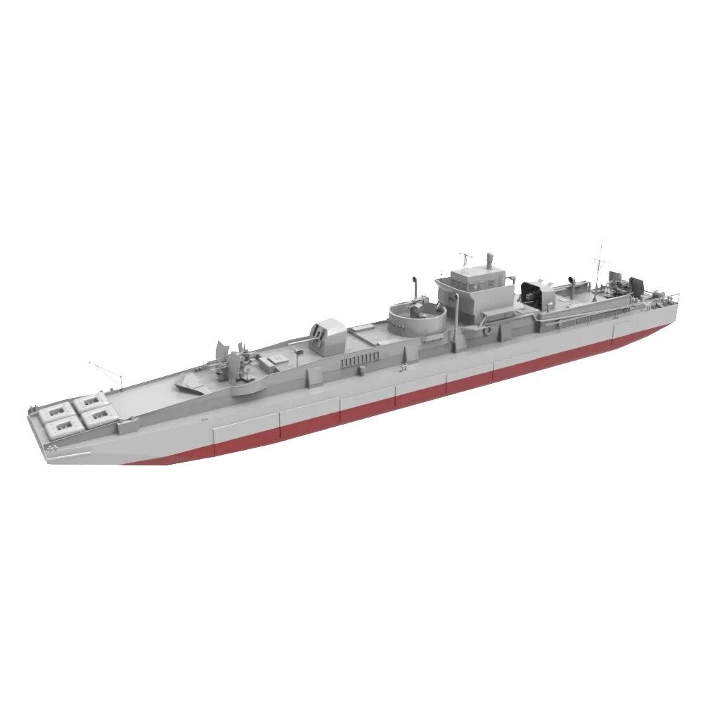 Немецкий артиллерийский понтон RHWS002 модель 1/350 700 scale full hull