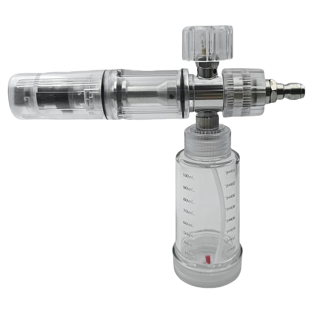Распылитель жидкой пены 100 мл с быстроразъемным разъемом 1/4 дюйма, распылитель для мыльной пены, 4500 фунтов на квадратный дюйм, регулируемый пистолет для мойки высокого давления для автомойки бесцветный