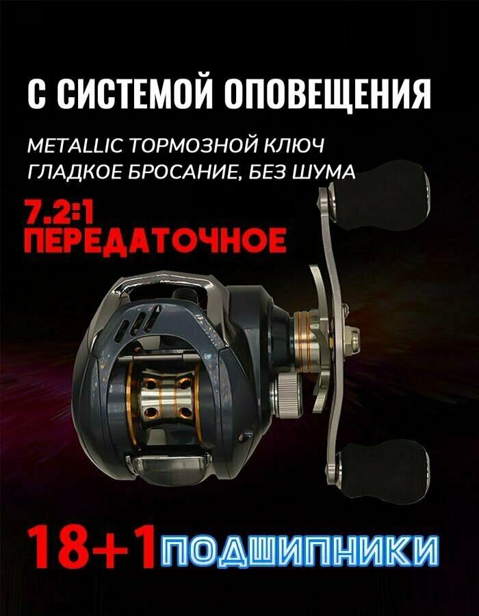 Yide lu Металлическая безынерционная катушка , для морской рыбалки с сигнализацией и защитой от перехлеста мощная катушка , для ловли на спиннинг и трофейной рыбалки