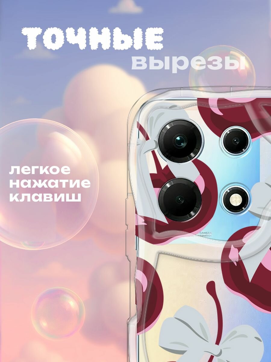 Чехол на Infinix Note 30 4G / Инфиникс Ноте 30 4G с принтом "Вишни с бантами" — фото 1