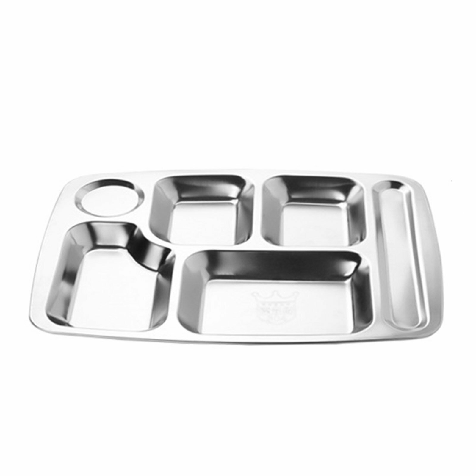 Нержавеющий стальной разделенный поднос, разделенная тарелка, поднос для еды с 6 секциями, серебристый цвет, размер 35*26*2 см, вес 330 г, количество 1/5/10 (по выбору), для ресторанов, заводских столовых, кафе, кемпинга, пикника, столовых mess hall