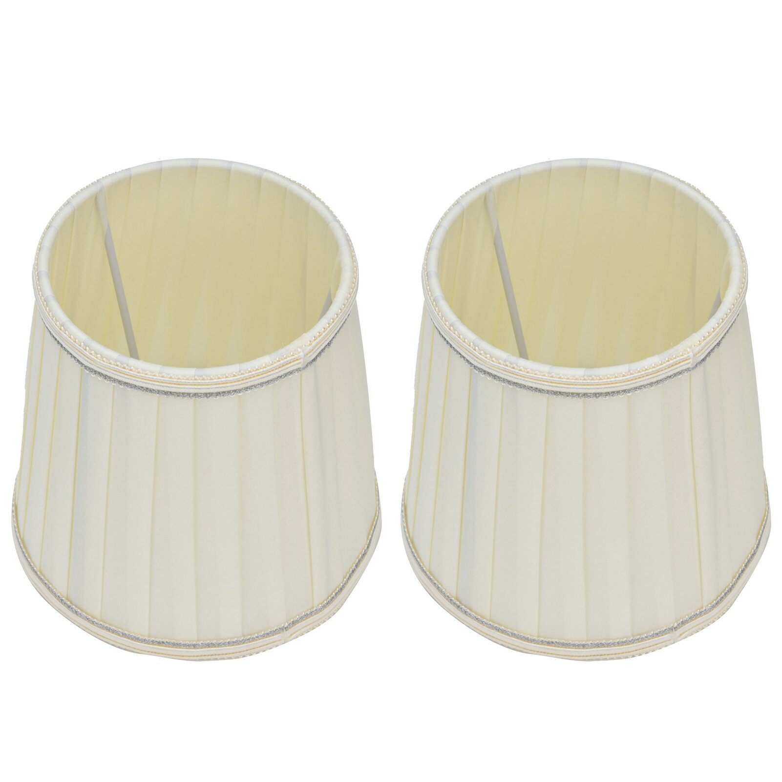 Тканевый абажур бежевого цвета с серебряным краем, простой абажур в европейском стиле для винтового подсвечника E14