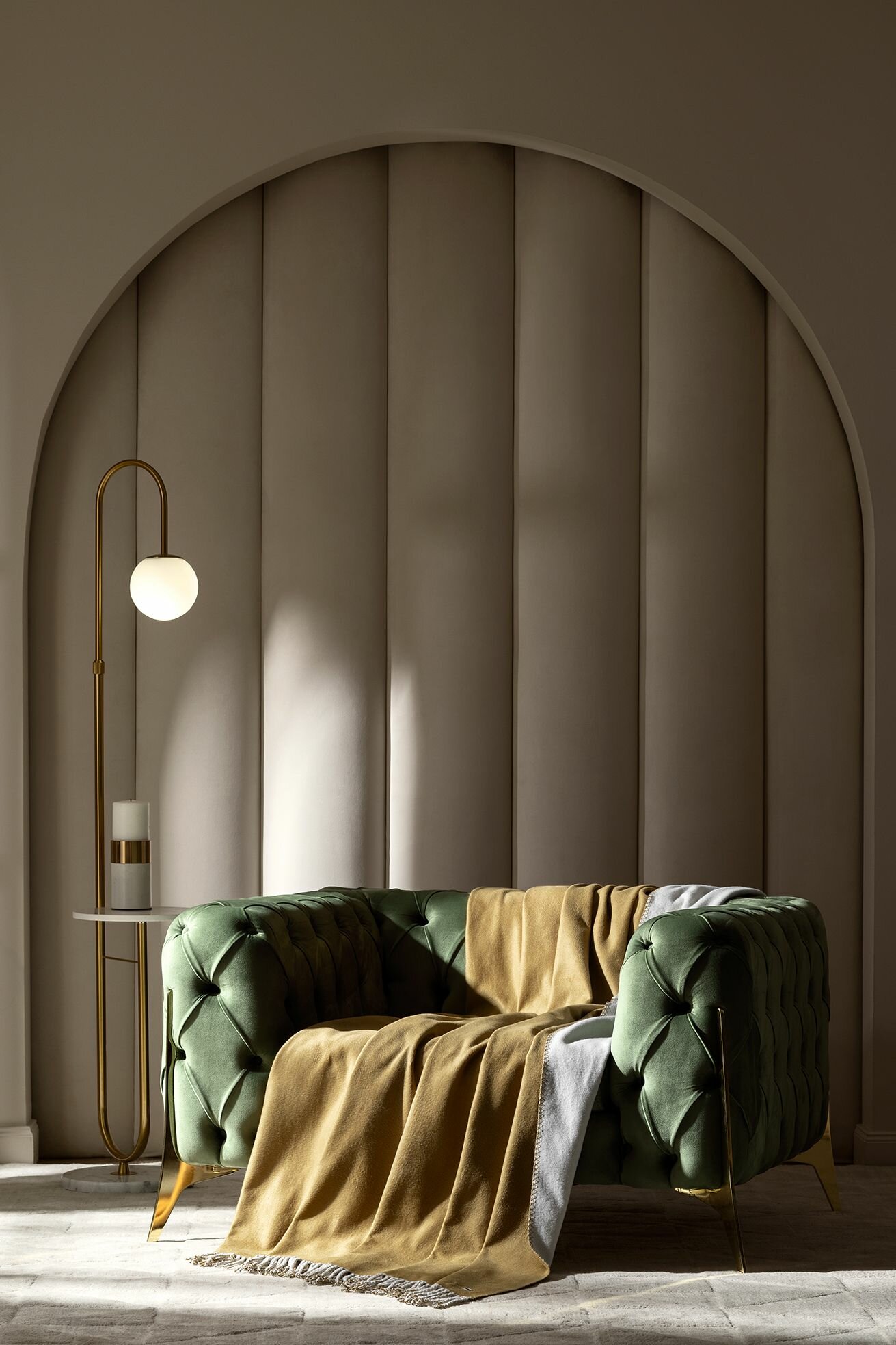 Togas Плед шелковый 140x180 "Маринетти" двусторонний, шелк Малбери, хлопок, 380 г/м2, золотой, бежевый