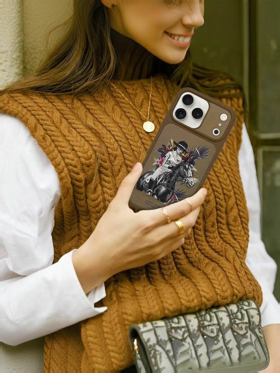 Чехол на IPHONE 17 Pro Max SANTA BARBARA Cedric Phone case for, коричневый