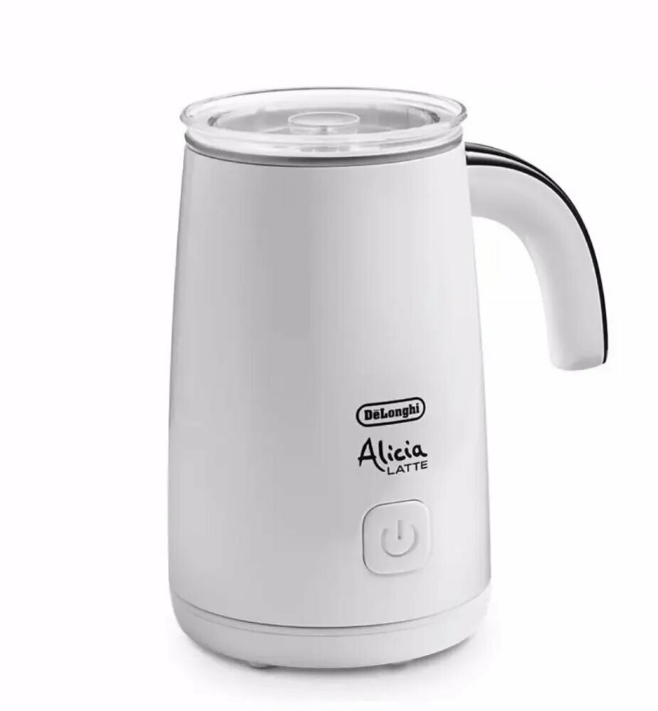 Вспениватель молока DeLonghi Alicia Latte EMF2. BK с подогревом и функциями горячего и холодного взбивания, Белый-LI