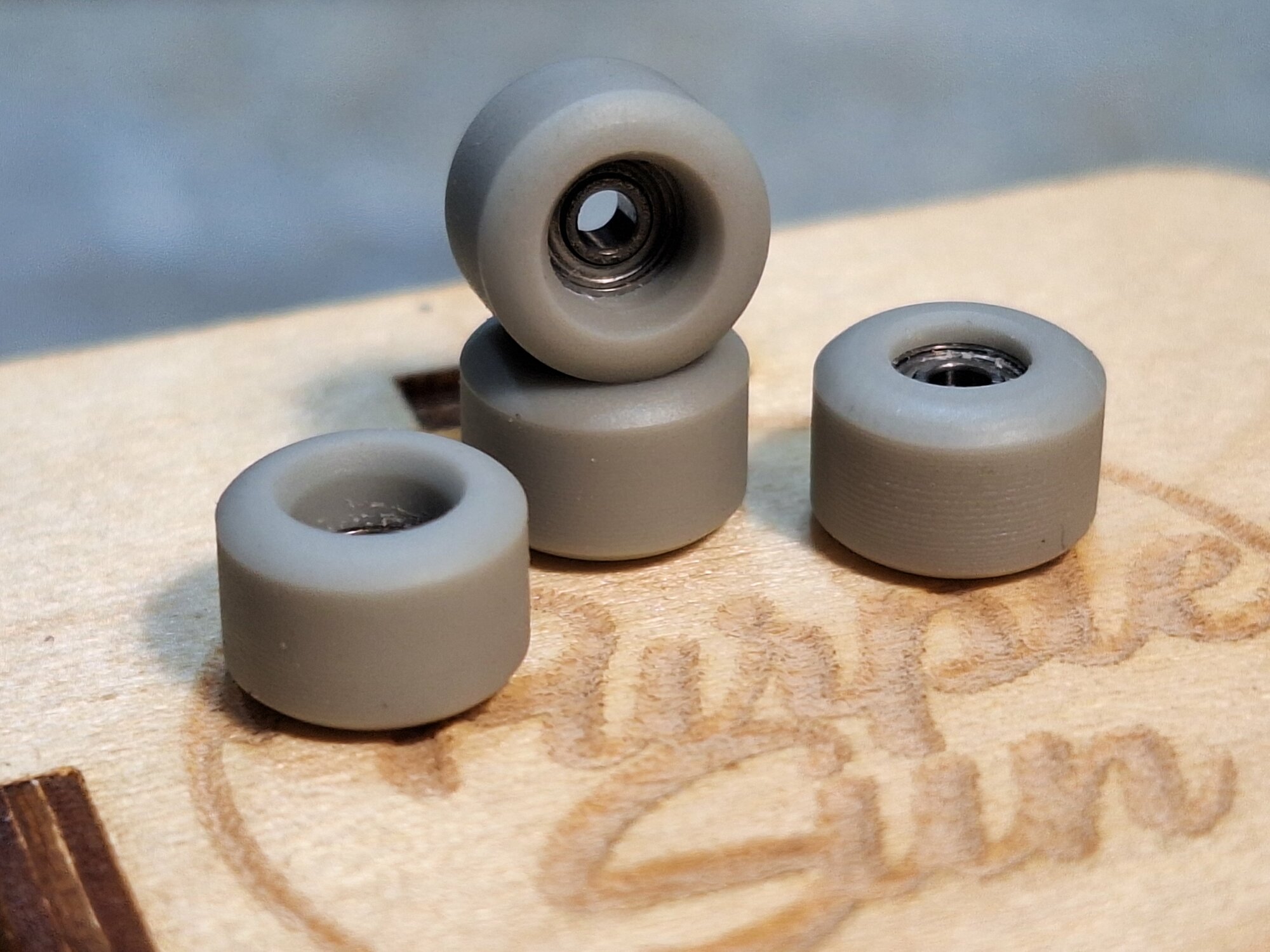 Колеса для фингерборда PurpleSun 7.5х5.0мм серого цвета