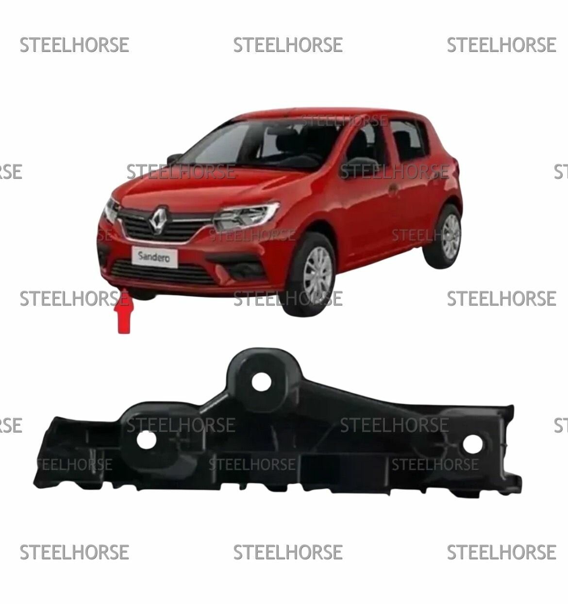 Кронштейн переднего бампера попвый Renault Logan II ; Sandero 2 2014-2022