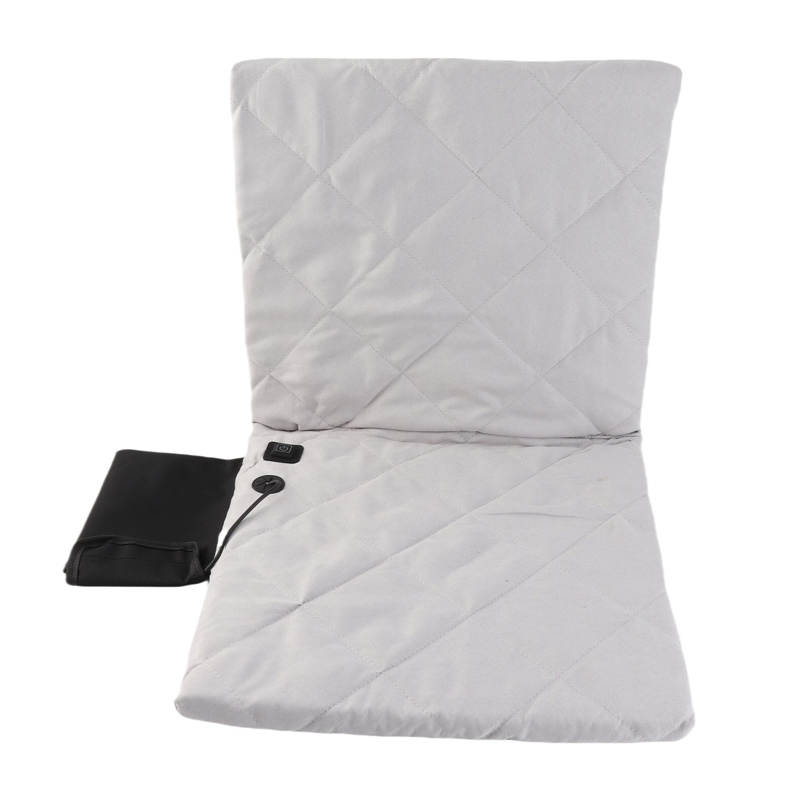 Подушка сиденья с электрическим подогревом, складные сиденья для стадиона, накладки с подогревом и спинкой для кемпинга, рыбалки, охоты, серого цвета