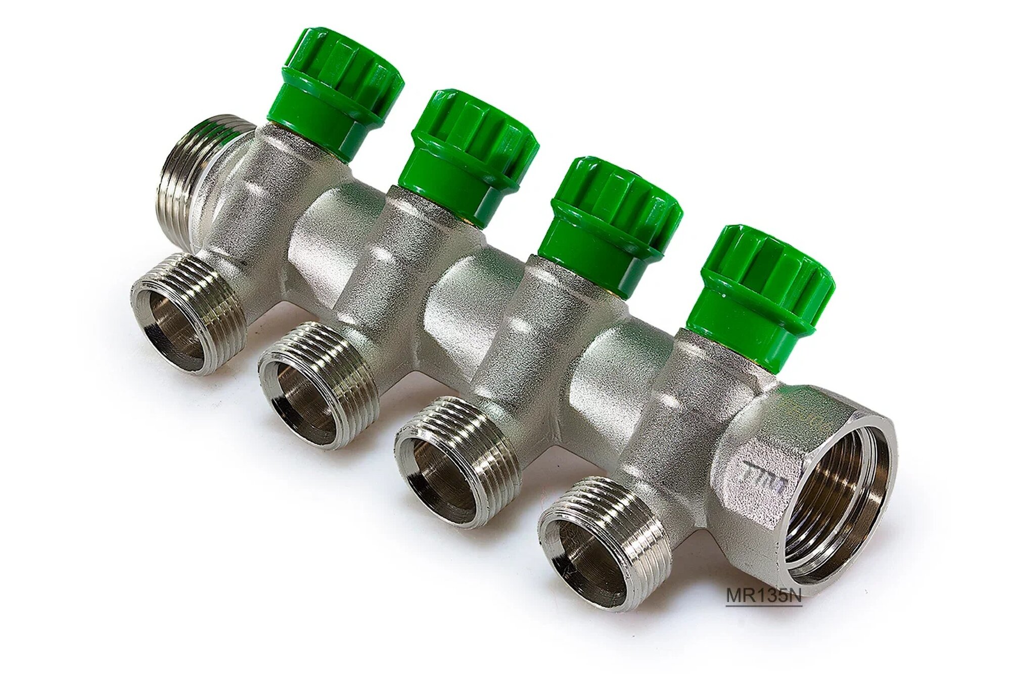 Коллекторная группа Tim (MR135NE-1-4) 45°, 1" НР-ВР, 4 отвода 3/4" под евроконус 4 1 3/4 20