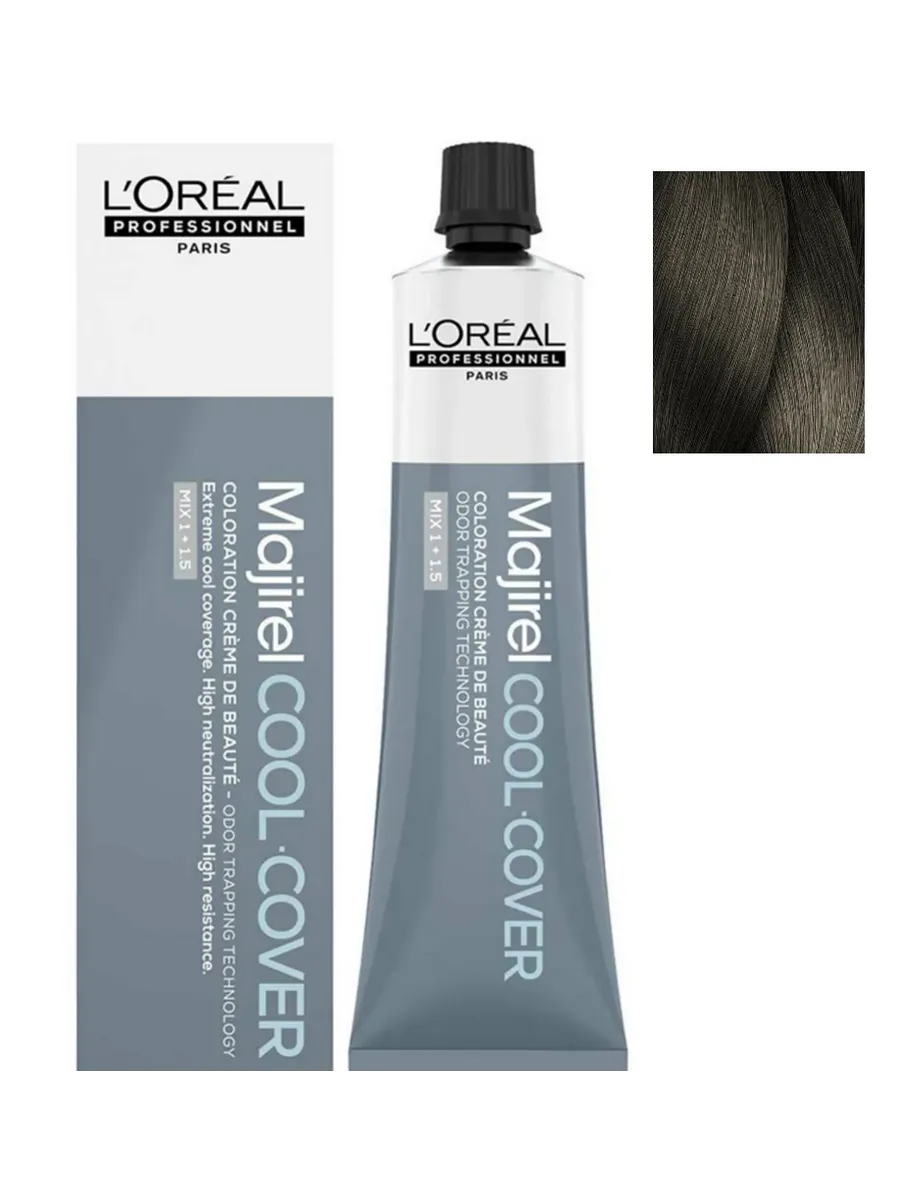 Краска для волос L'Oreal Professionnel Cool Cover 100% покрытие седых волос Majirel [OTT], 5.17