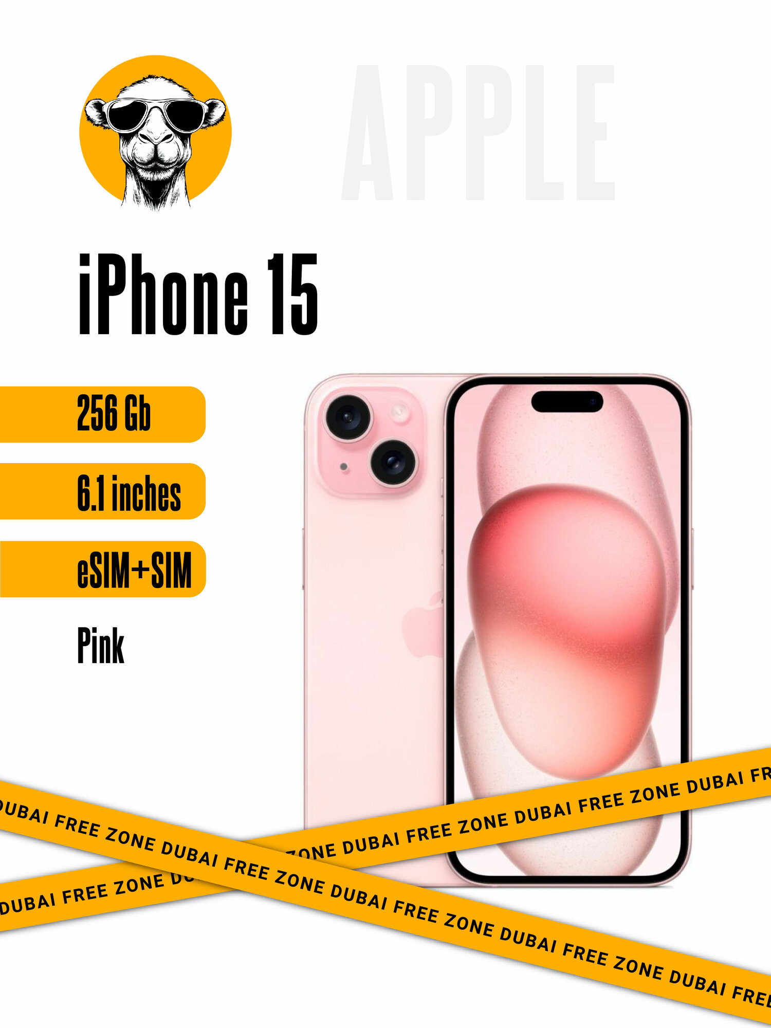 Смартфон iPhone 15 256GB Pink Sim+E-Sim