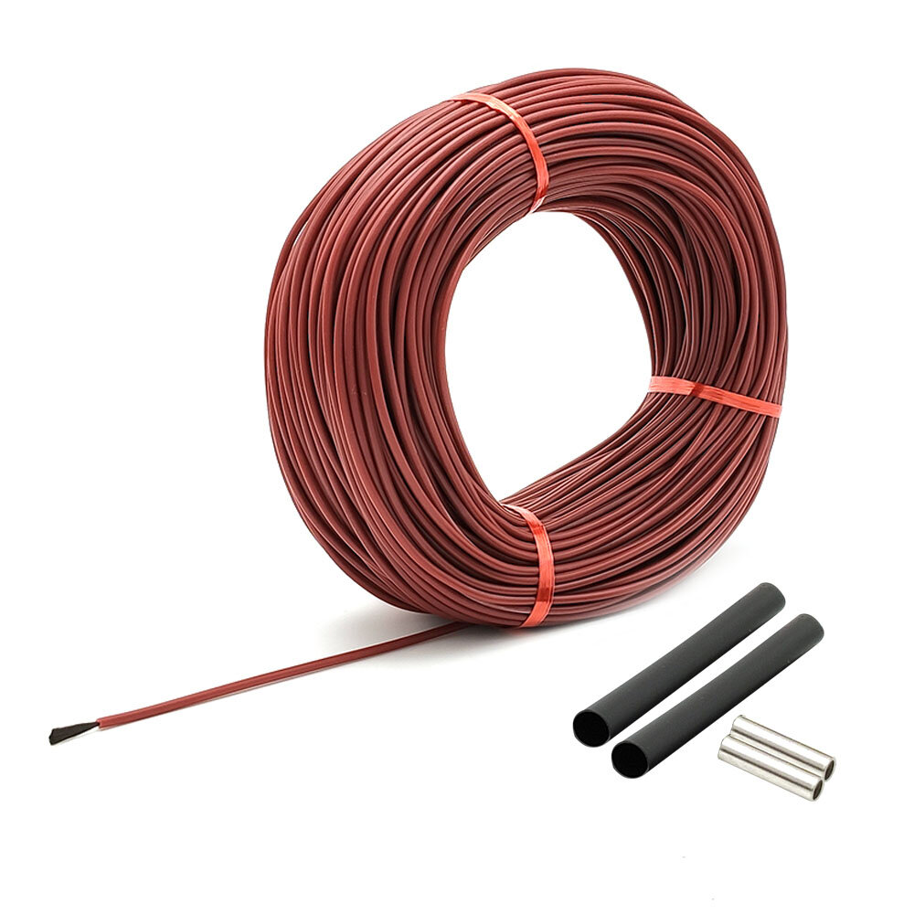 Проволока для обогрева из углеродного волокна φ3мм 12K 33Ω, кабель для теплого пола с силиконовой резиной, инфракрасный, высокотемпературный 200℃