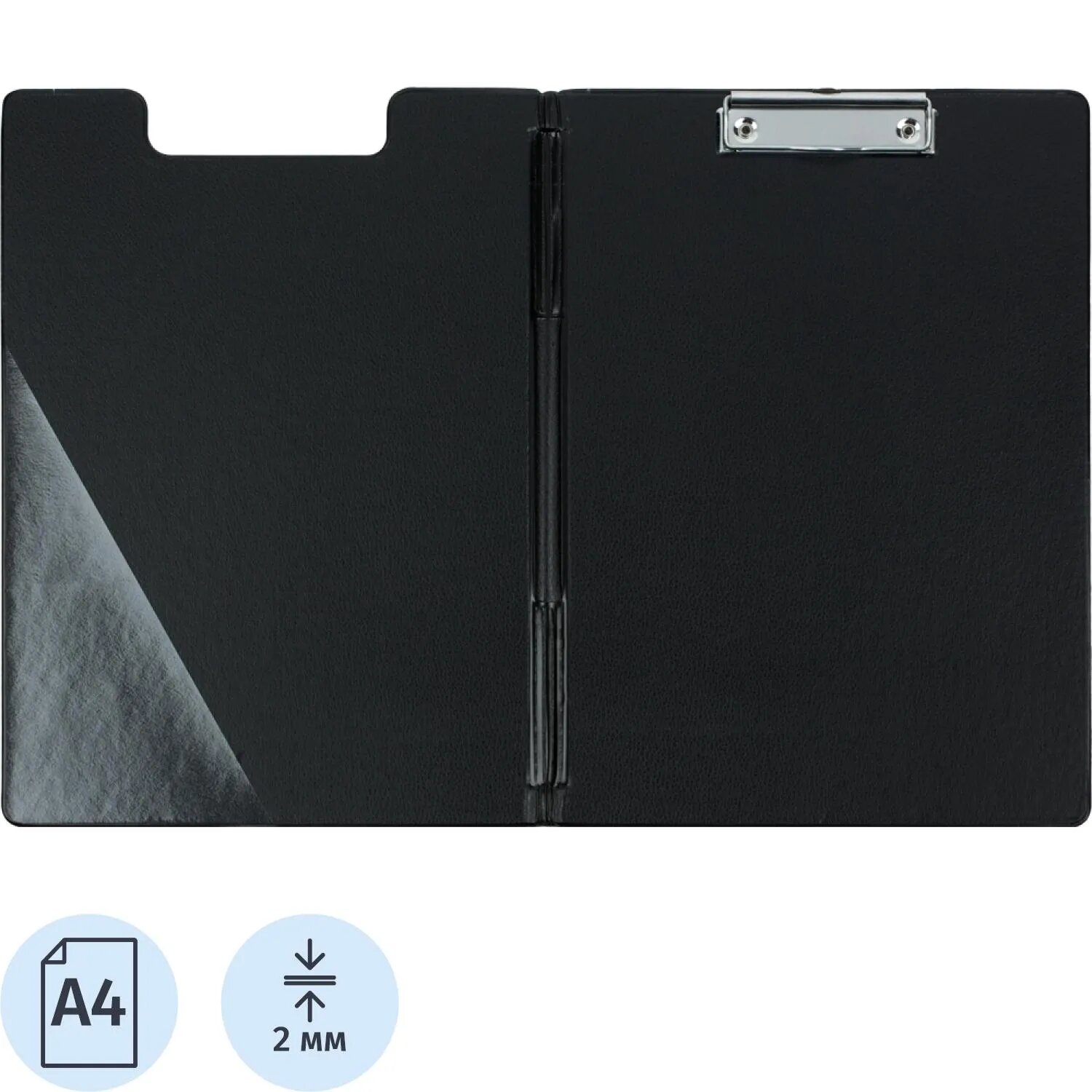 Папка-планшет A4 черный с верх. створкой