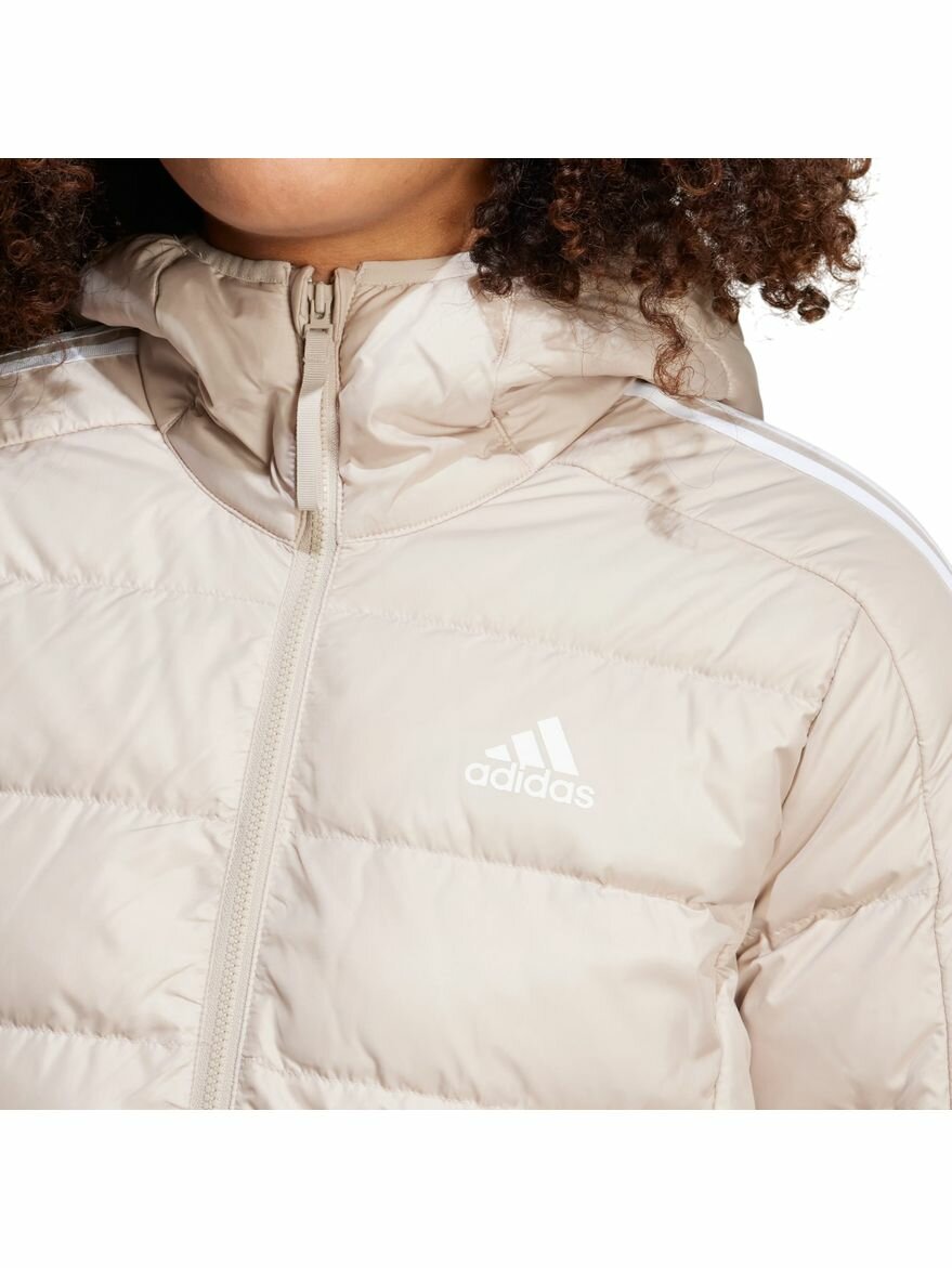 Куртка adidas Essentials 3-Stripes Light Down Hooded Parka, размер L INT, бежевый — фото 1