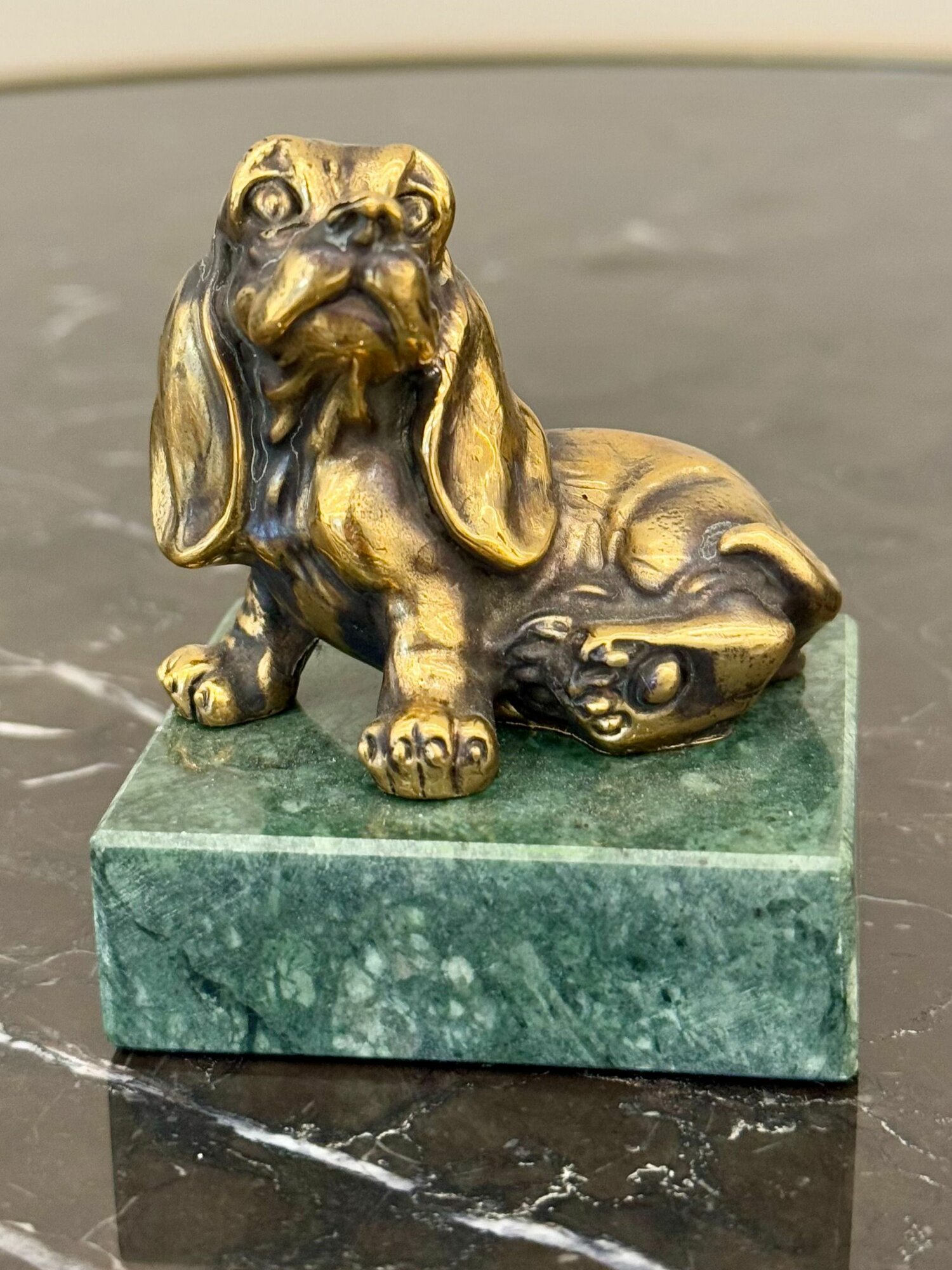 Статуэтка Собака Спаниель, для интерьера и декора, сувенир подарочный, бронзовое литье