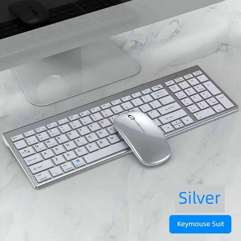 Беспроводная Bluetooth-клавиатура и мышь с тихим переключением, перезаряжаемая, с разъемом Type-C/USB, 109 клавиш, для