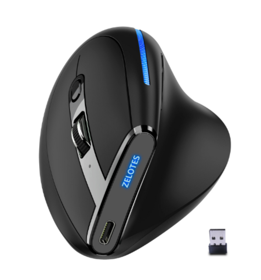 Мастер-мышь с двойным режимом работы (Bluetooth и беспроводная), вертикальная, с поддержкой макросов для офисной
