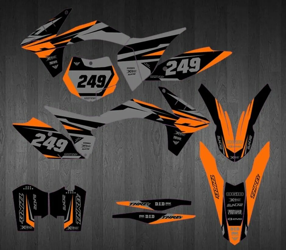Наклейка на обтекатель мотоцикла графический фон наклейки, для KTM EXC EXCF XCW 2014 2015 2016 125-250 300 350 450-500, для SX SXF 2013 2014 2015