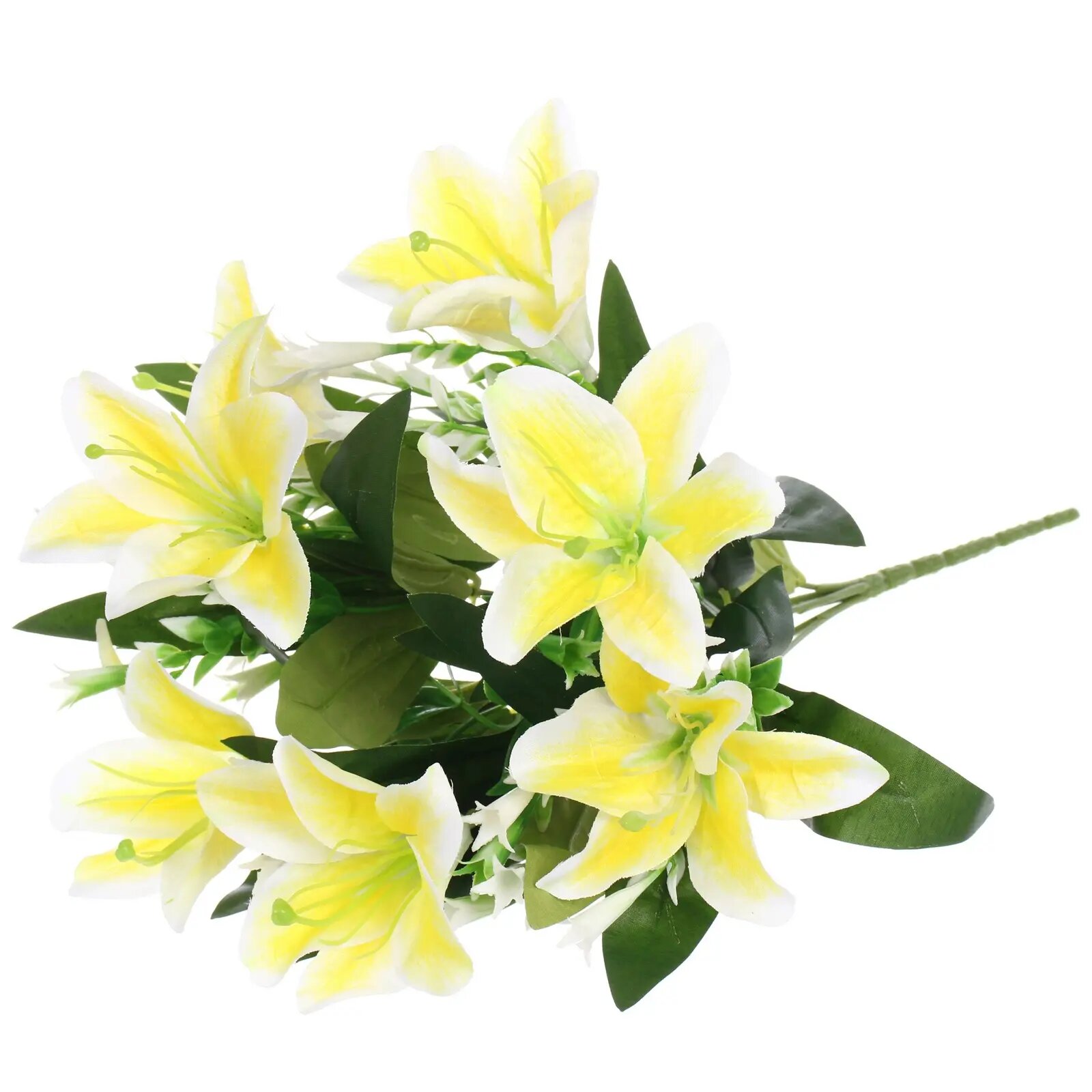Искусственные цветы «Букет лилий» 35см 7 желтых цветов, натуральный вид, долговечность