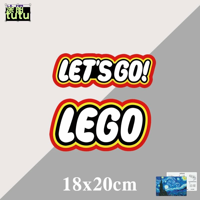 LEGO игрушечный логотип, наклейка на автомобиль, электромобиль, мотоциклетный шлем, светоотражающая декоративная