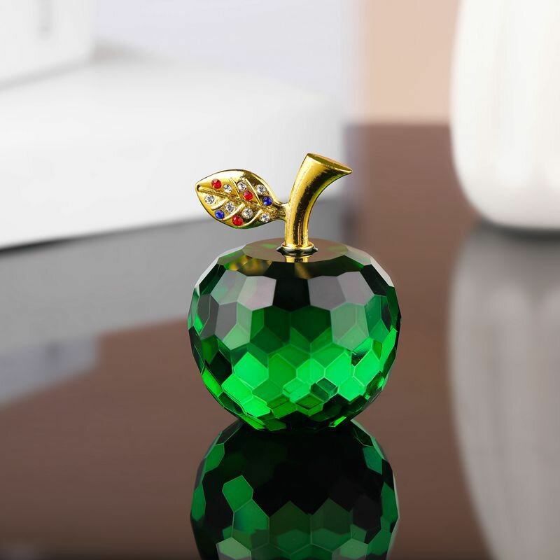 Хрустальные яблоки для декора дома, материал: белый кристалл, категории: яблоки, упаковка: картонная упаковка, чистота: золотисто-желтый, зеленый, розовый, фиолетовый, ярко-красный, прозрачный, синий, размеры: 4см, подарочные случаи: свадьба, день