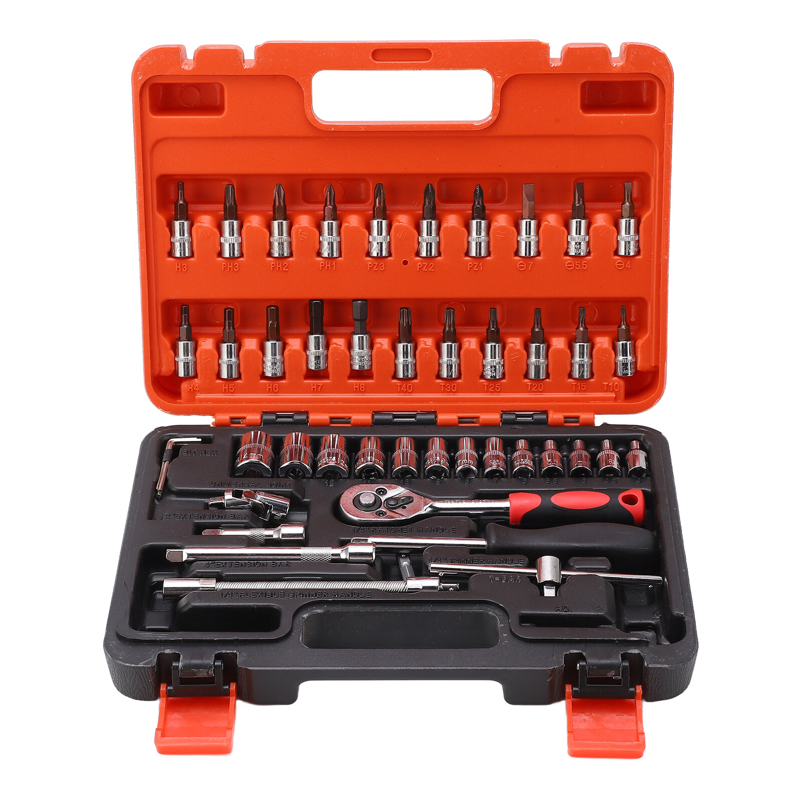 Socket Ratchet, 1.51kg 46 Pcs Spanner Wrench for Car House