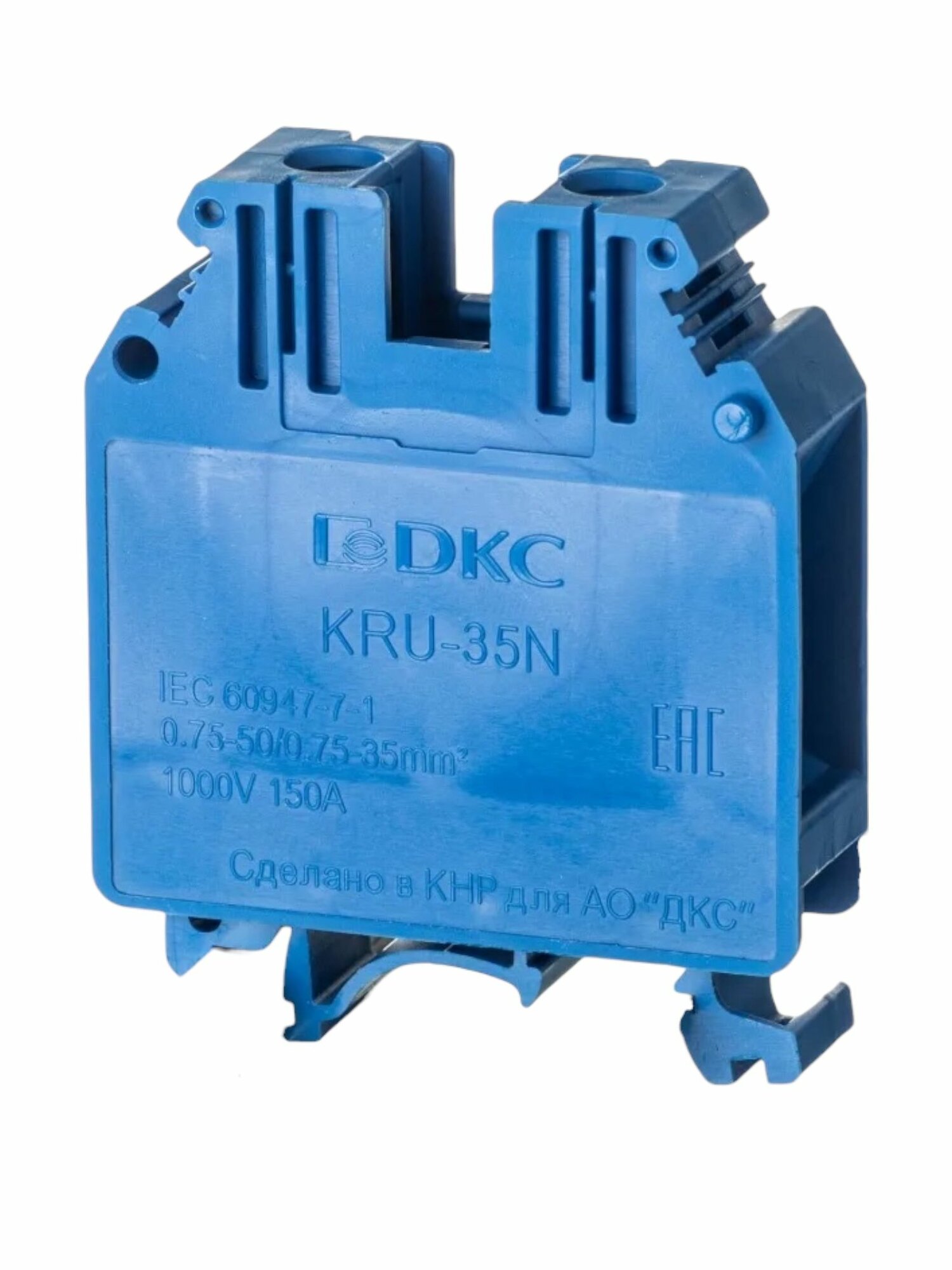 Клемма KRU-35N винтовая серая 35мм2 125А 1000В ширина 15,2мм (ДКС)