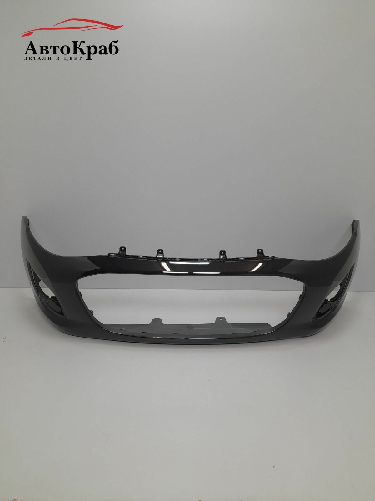 Бампер передний в цвет для Лада Калина 2 2192, 2194, 2013 - 2018 г. 665 - космос, черно синий