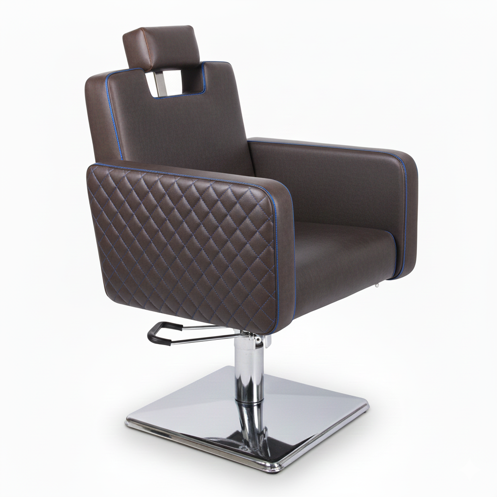 Кресло для парикмахерских и барбершопов BOB с ромбовидной отстрочкой сбоку IMIN - Имидж Инвентор