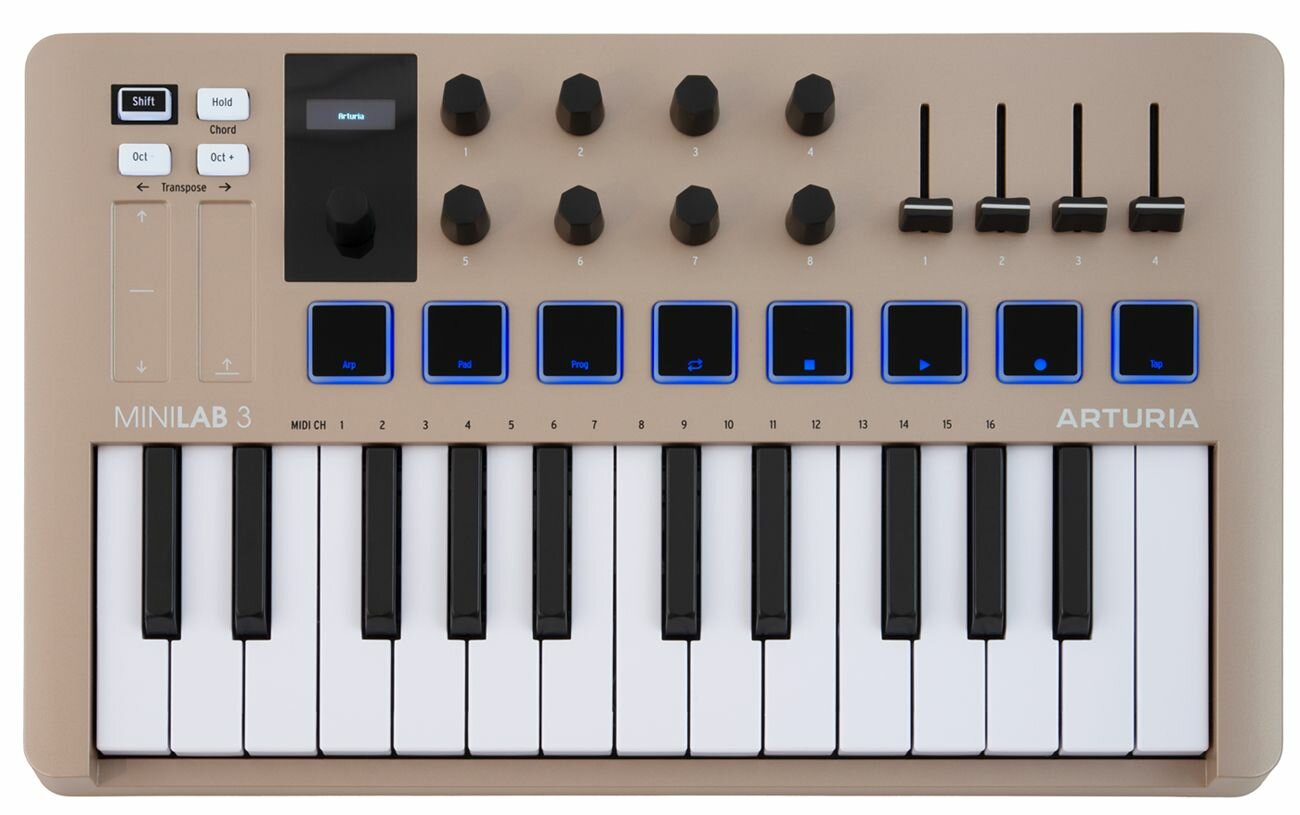 Arturia MiniLAB 3 Champagne MIDI-клавиатура / контроллер с пэдами