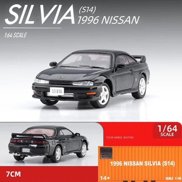 1:64 Nissan Silvia S14 S15 Контейнер Литые Литые Игрушки Машины Миниатюрная Масштабная Модель Машины Для Детей