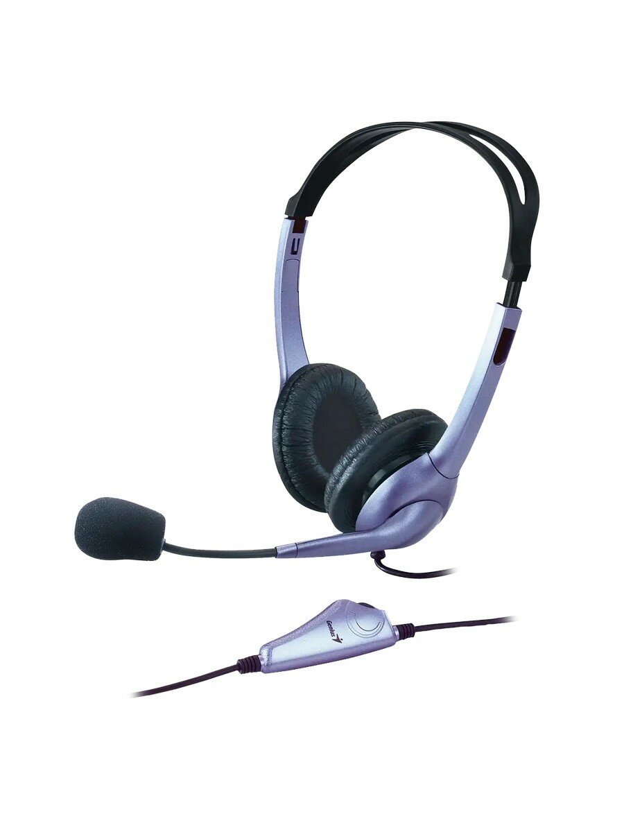 Гарнитура проводная GENIUS HS-04S black/violet (3.5 мм mini-jack, кабель 1,8м) (31710156101)