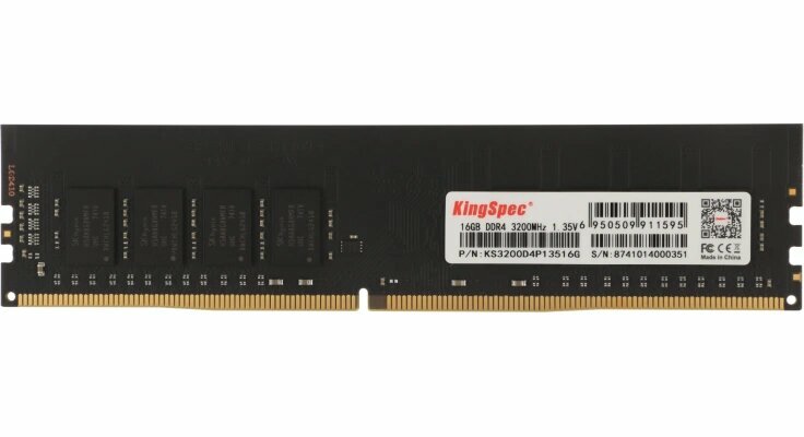 Оперативная память Kingspec DDR4 - 16GB, 3200 МГц, DIMM, CL17, RTL (ks3200d4p13516g)