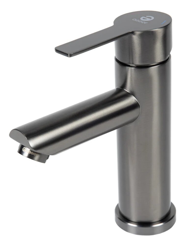 Смеситель для раковины Agger Easy A3102155 вороненая сталь, матовый, кран для ванной в раковину, из нержавеющей стали, рычажный, с керамическим картриджем