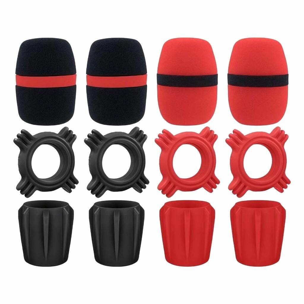 Микрофон чехол для микрофона ktv с защитой от падения защитный чехол для микрофона-3 штуки черный 2 + красный 2 4 комплекта